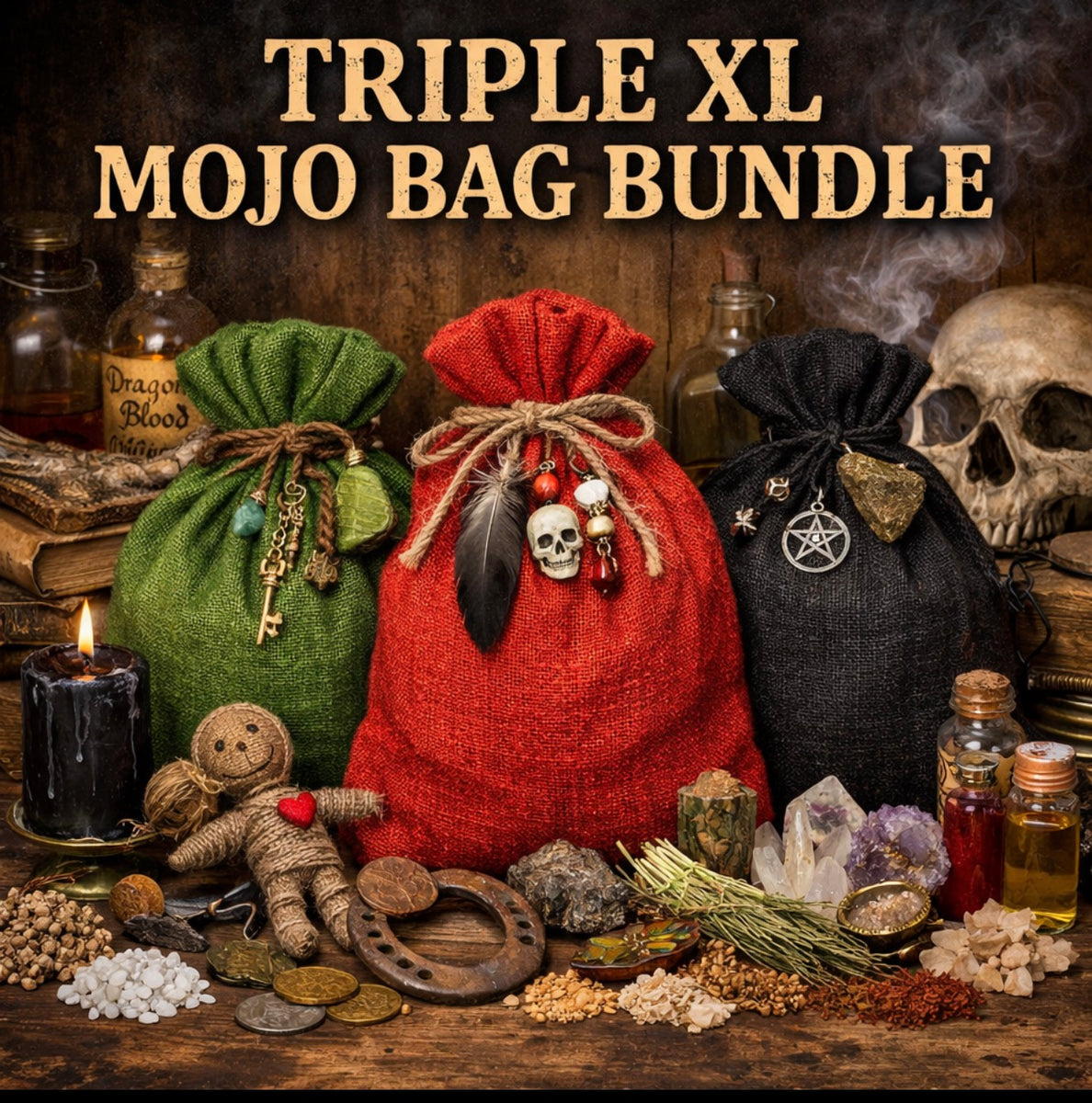 Triple XL mojo bag bundle! – King Lou's Hoodoo Shop